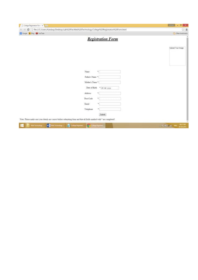 Web Technology Lab File | DOCX