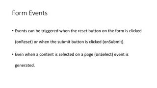 DHTML - Events & Buttons | PPTX