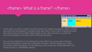 Frames and its components | PPT
