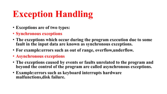 exception handling | PPT