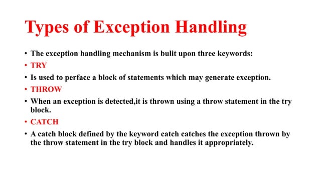 exception handling | PPT