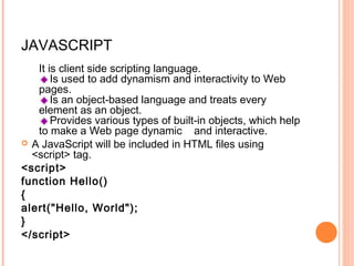 Web technology html5 php_mysql | PPT