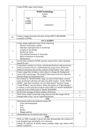 Web technology practical list | PDF