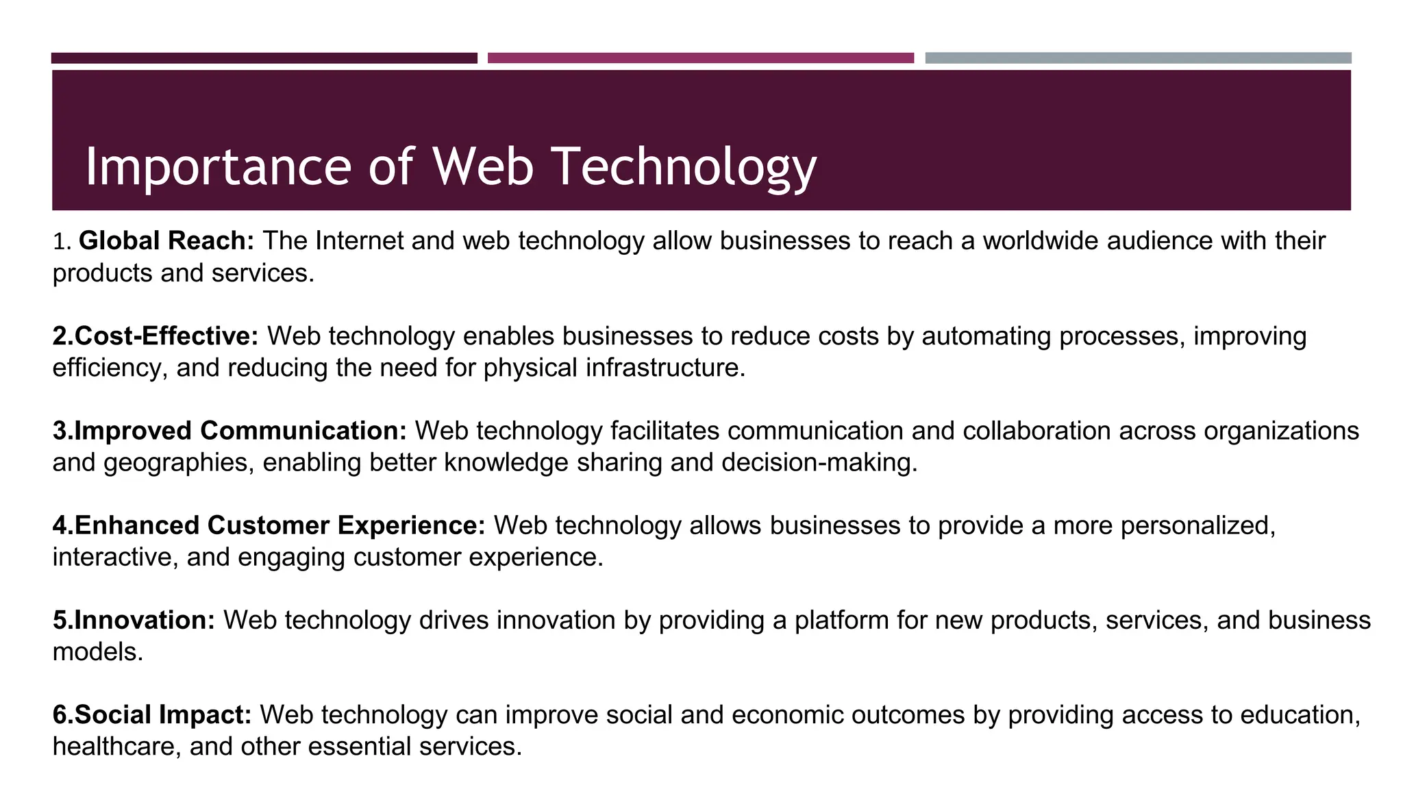 WebTechnology presentation.pptx | Web Design and HTML | Internet