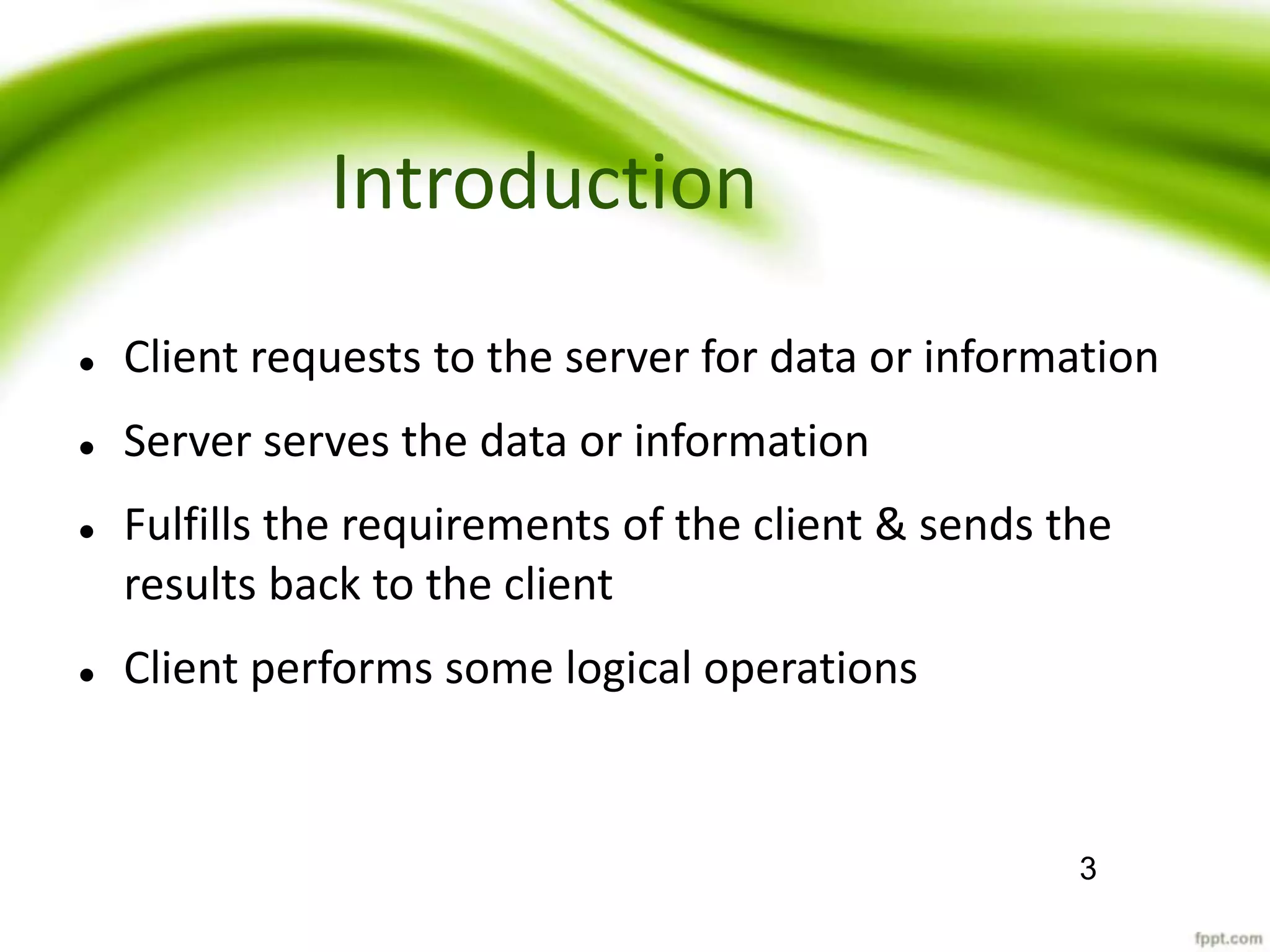 Client-server technology in web design | PPTX