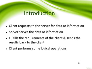 Client-server technology in web design | PPTX