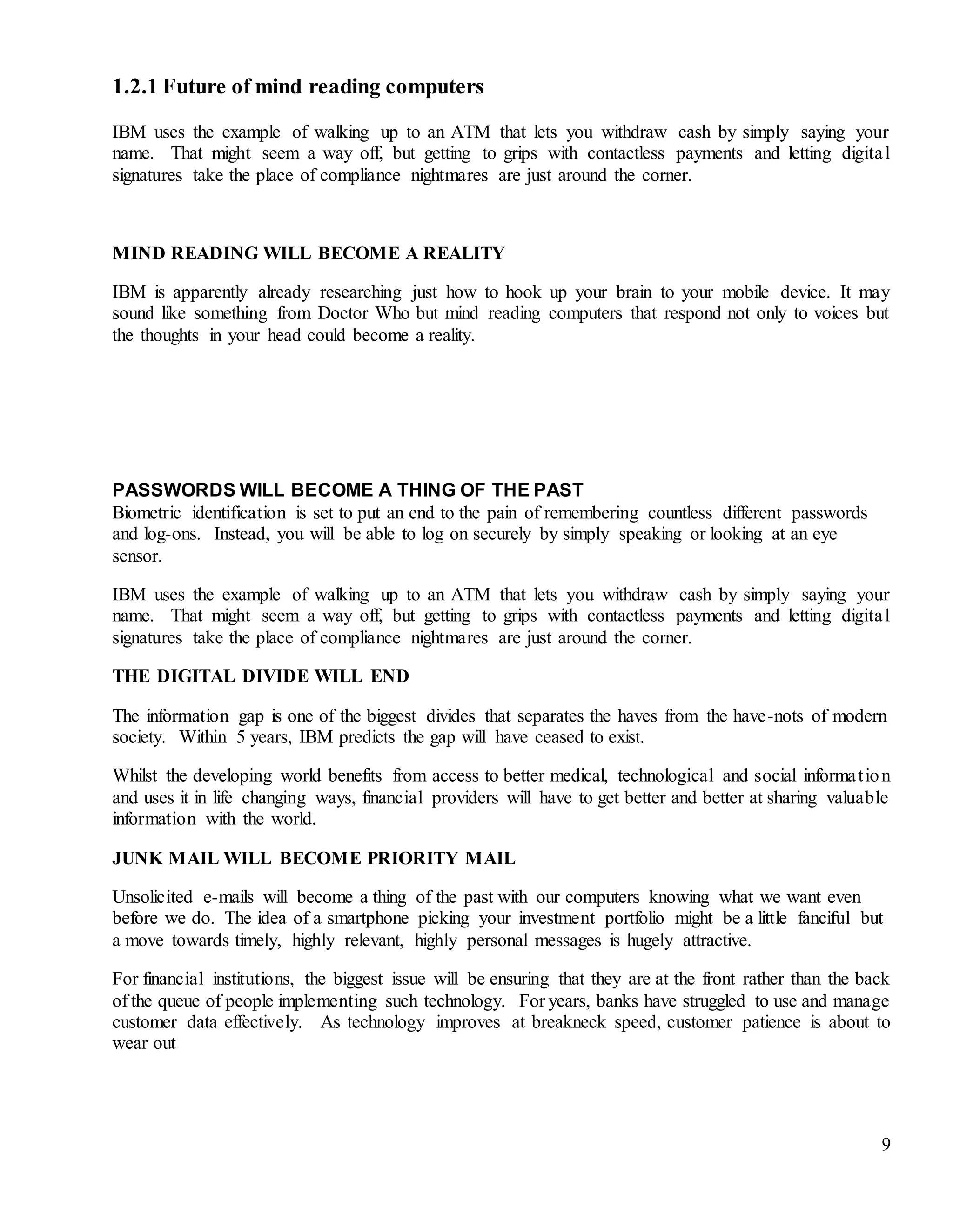 Mind Reading Computers Report | DOCX