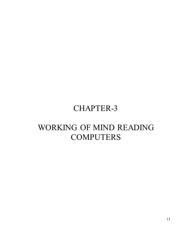 Mind Reading Computers Report | DOCX | Brain and Nervous System Disorders | Diseases and Conditions