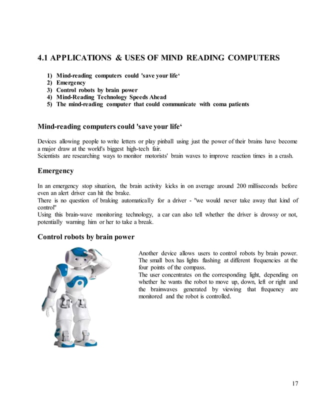 Mind Reading Computers Report | DOCX | Brain and Nervous System Disorders | Diseases and Conditions