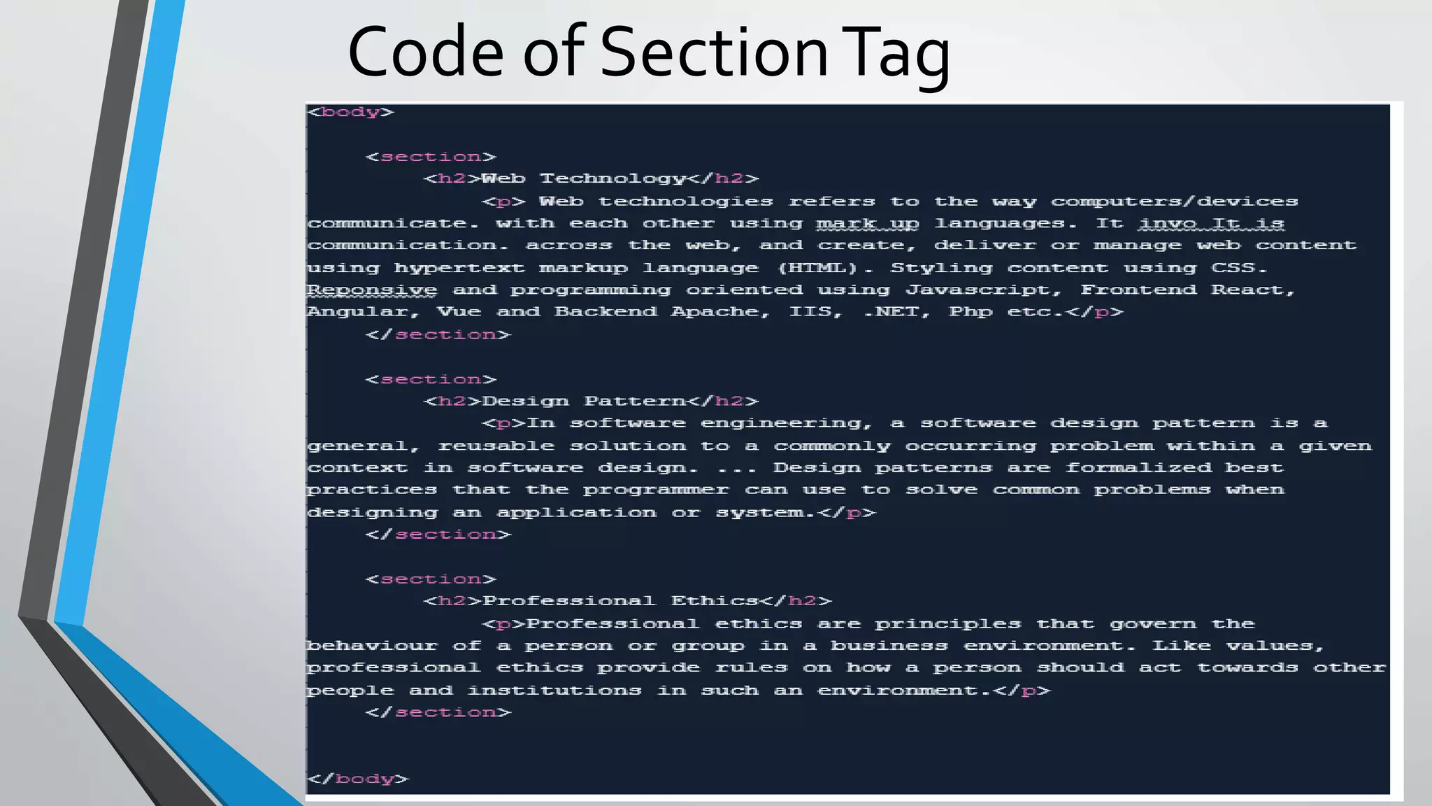 Web tech tag explanation | PPT