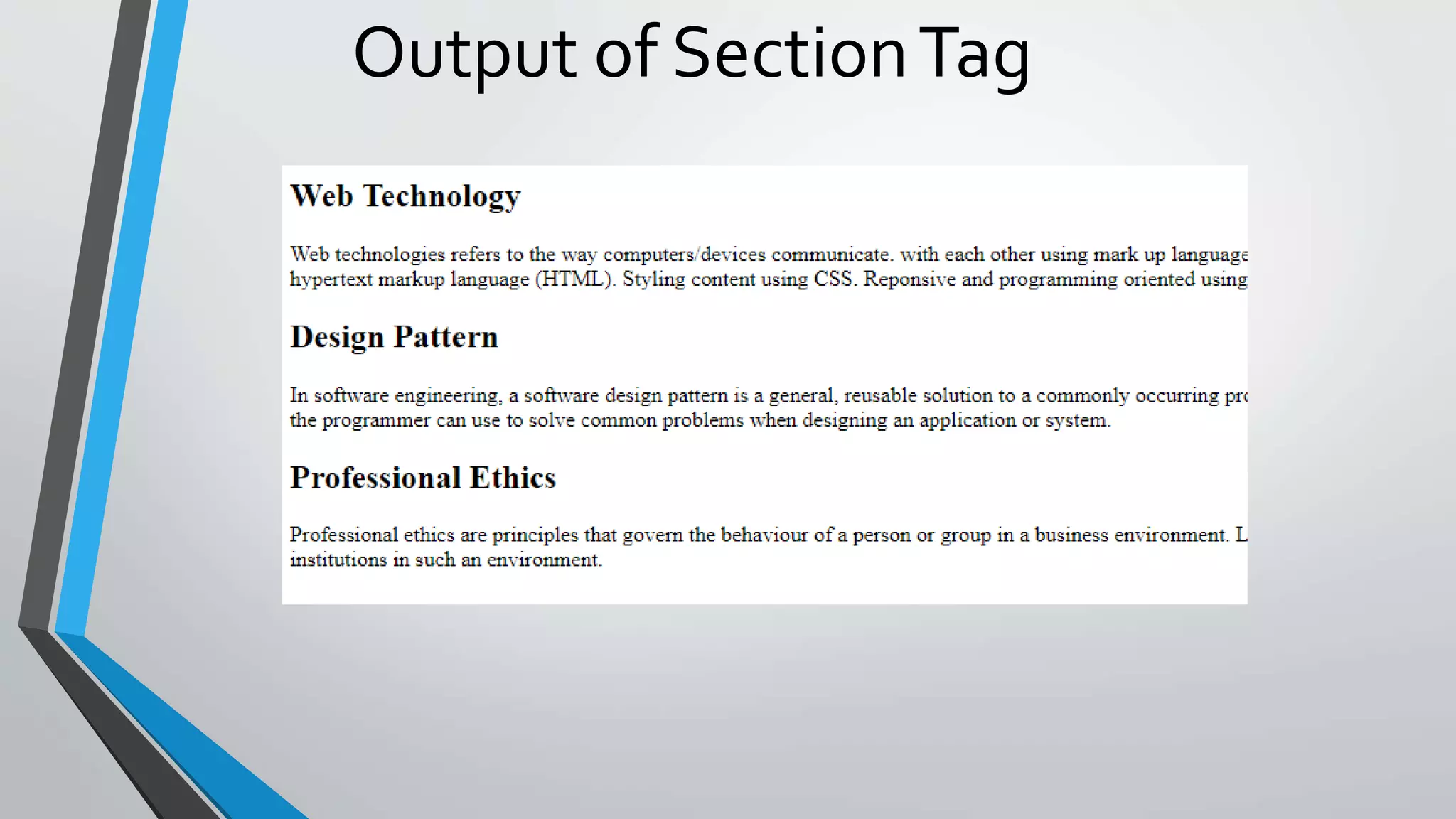 Web tech tag explanation | PPT