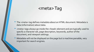 Web tech tag explanation | PPT