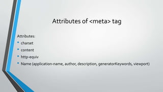 Web tech tag explanation | PPT