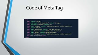 Web tech tag explanation | PPT