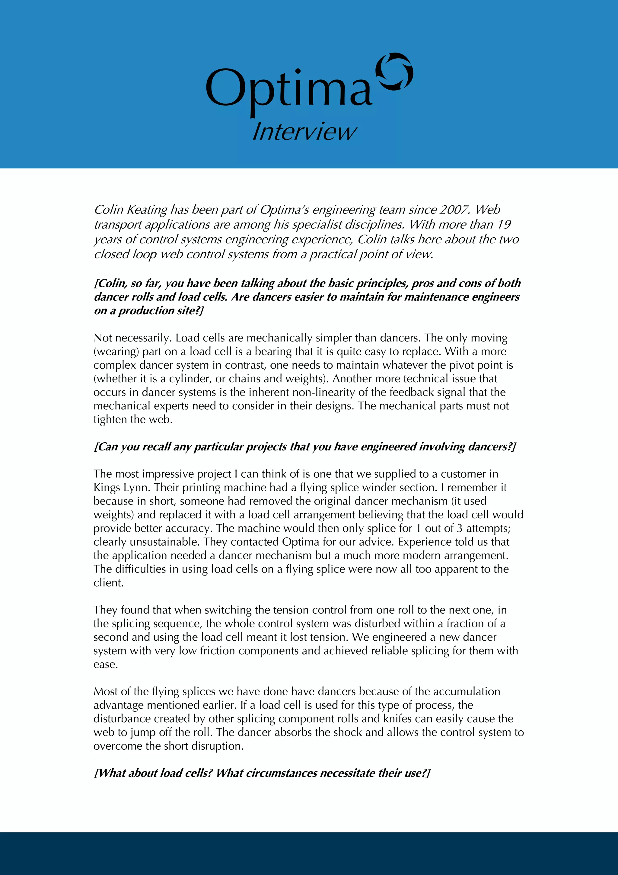 Web tension control - loadcells vs. dancer rollers | PDF