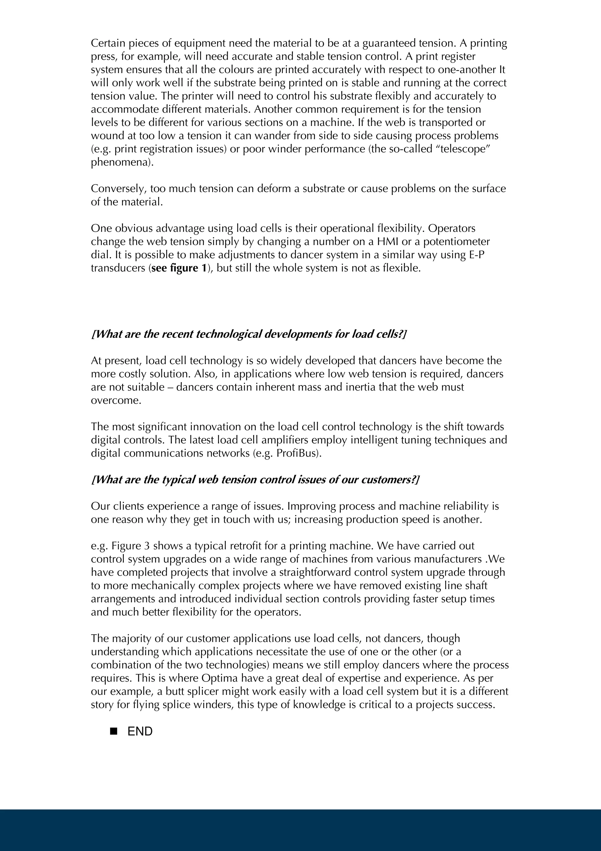 Web tension control - loadcells vs. dancer rollers | PDF