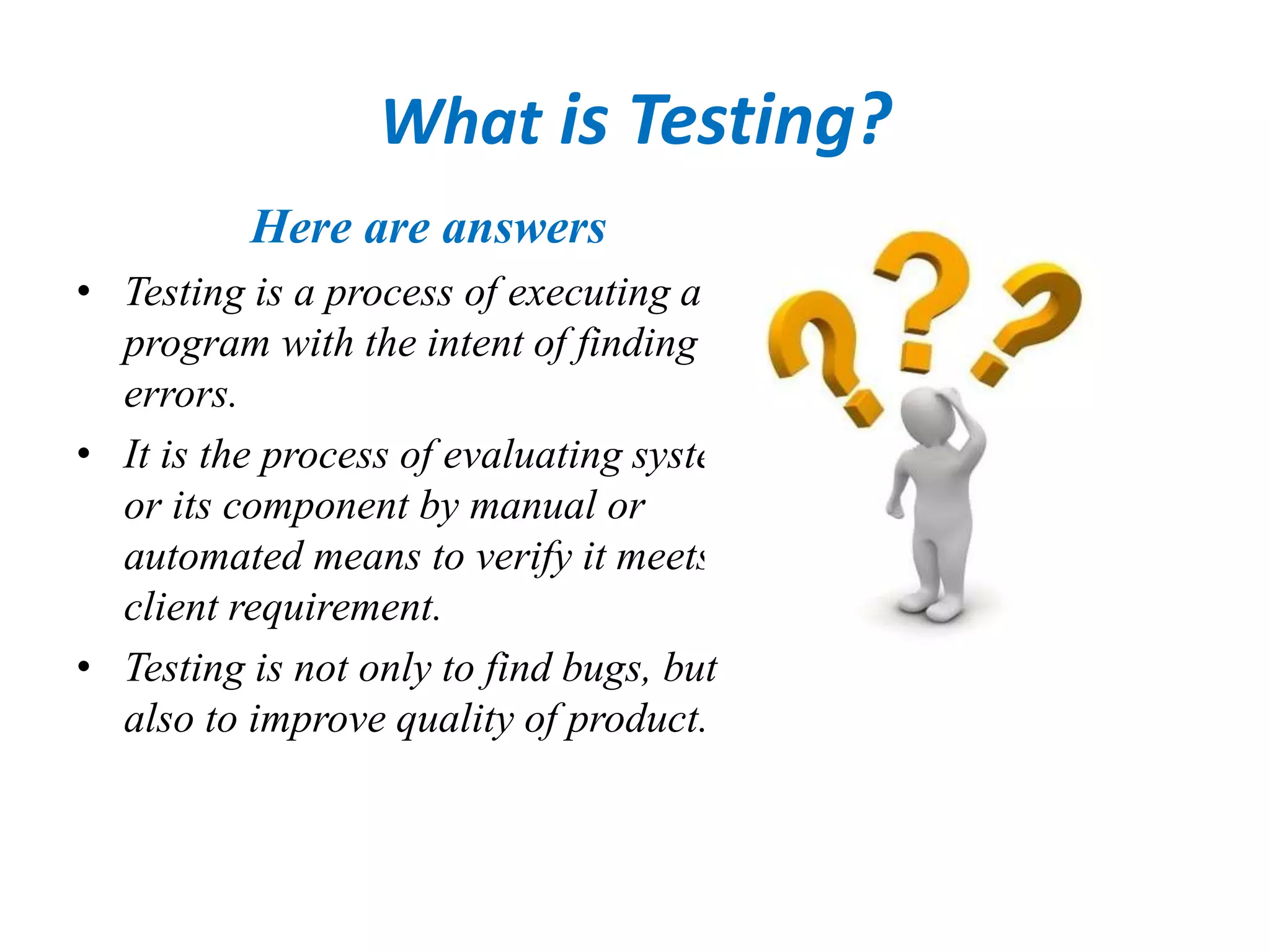 Glimpse and Benefits of Testing | PPTX