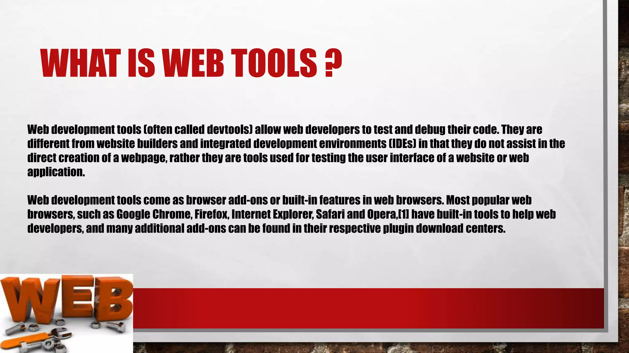 Web tools ppt | PPTX