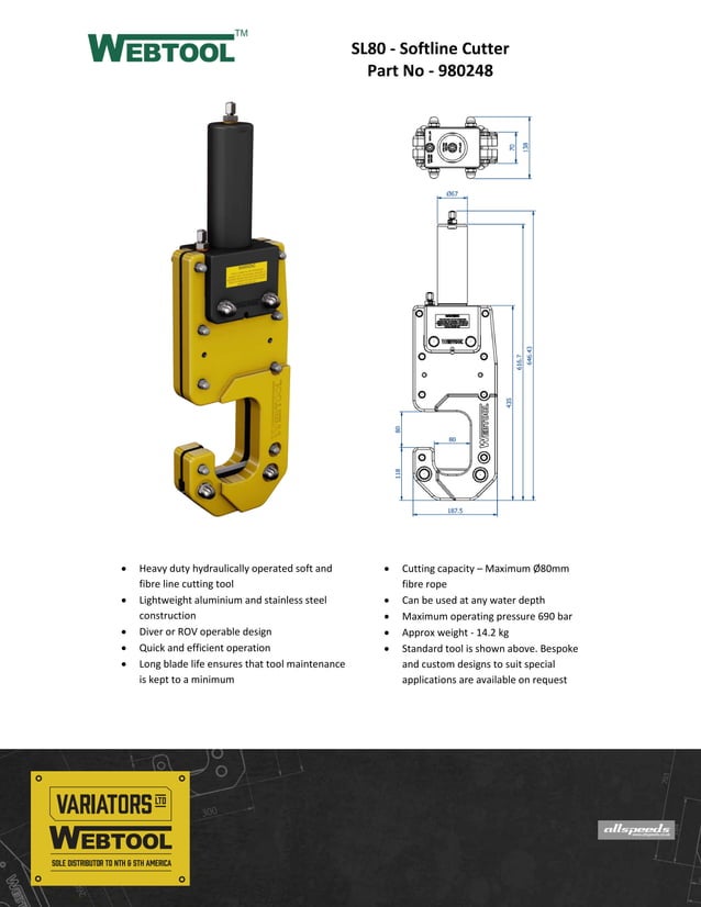 Webtools SL80 Softline Cutters - Data Sheet | PDF | Scuba Diving ...