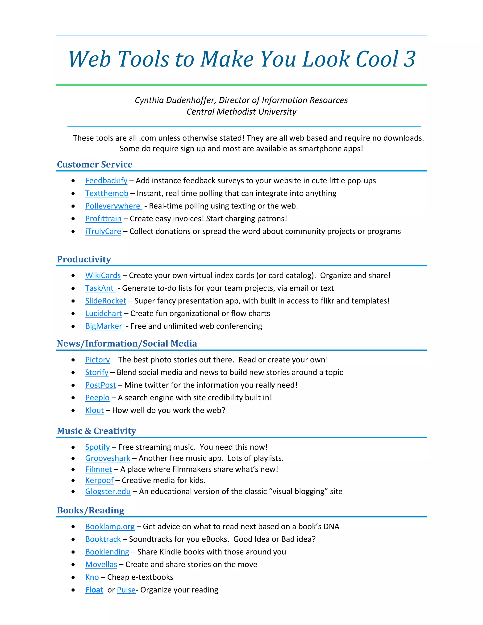 Web tools to make you look cool 3 | PDF