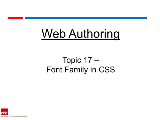 Web topic 17 font family in css | PPTX | Web Design and HTML | Internet
