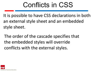 Web topic 18 conflict resolution in css | PPT