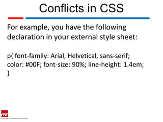 Web topic 18 conflict resolution in css | PPT