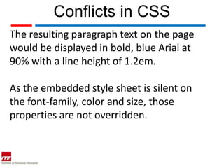 Web topic 18 conflict resolution in css | PPT