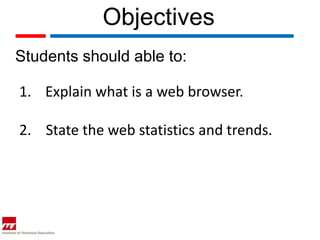 Web topic 24 usage of web browser | PPTX