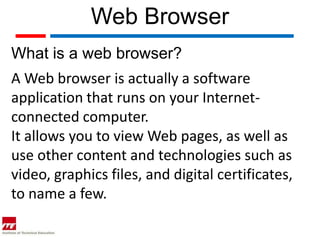 Web topic 24 usage of web browser | PPT