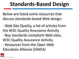 Web topic 28. w3 c standards and guidelines | PPT