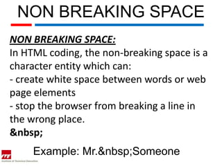 Web topic 3 html format tags | PPTX