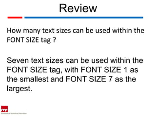 Web topic 3 html format tags | PPTX