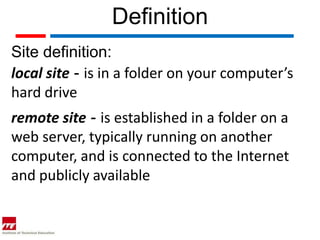 Web topic 31 setup remote site | PPTX