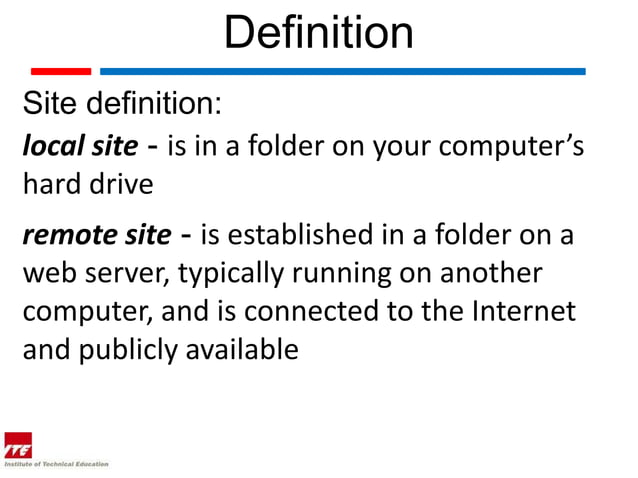 Web topic 31 setup remote site | PPTX | Web Hosting | Internet