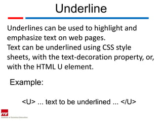 Web topic 5 text formatting | PPT