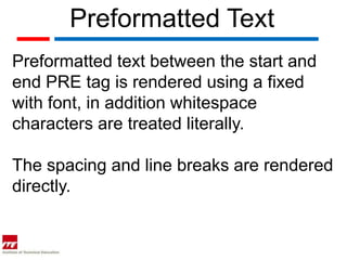 Web topic 5 text formatting | PPT