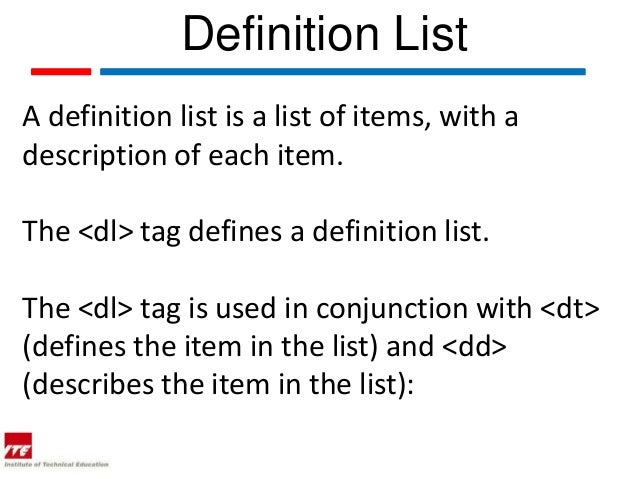 Web topic 8 listings in html
