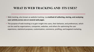 Web Tracking in cyber security and network security | PPTX