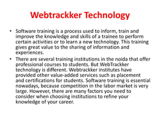 Webtrackker technology | PPTX | Web Development | Internet