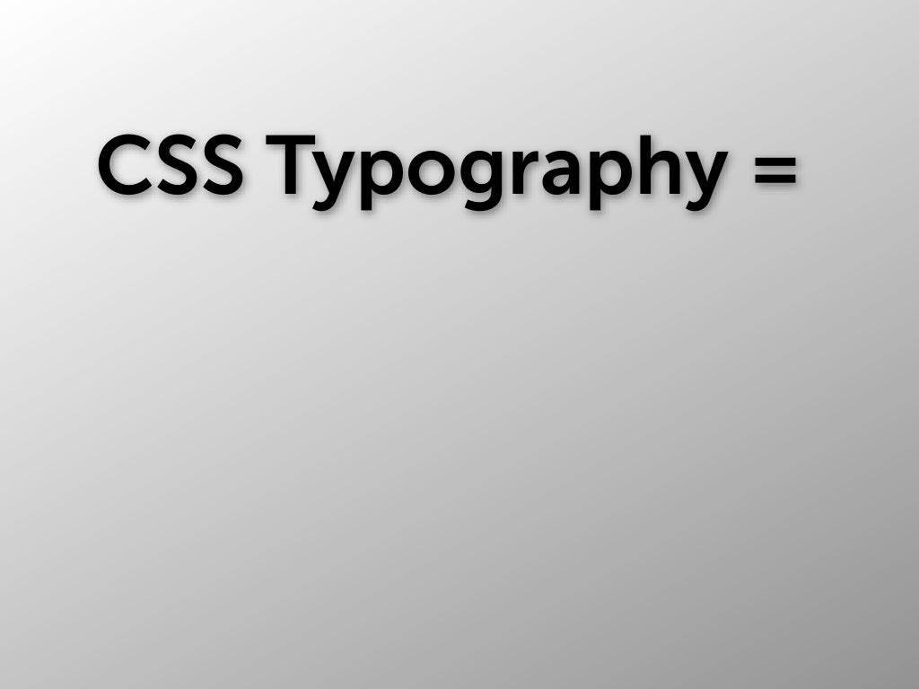 CSS Typography