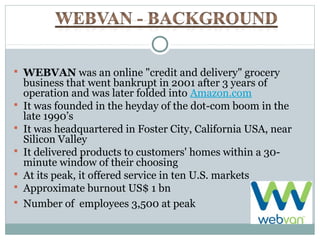 Webvan case study | PPT