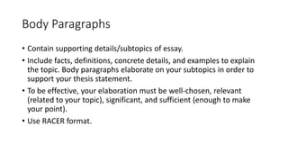 Informative Essay Notes | PPTX