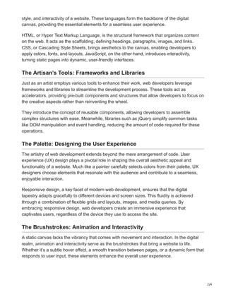 Crafting the Digital Tapestry: Unveiling the Artistry of Web ...