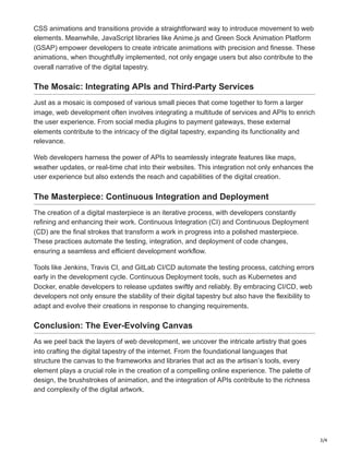 Crafting the Digital Tapestry: Unveiling the Artistry of Web Development | PDF