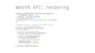 Quick dive into WebVR | PPT
