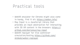 Quick dive into WebVR | PPT