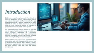 Web-Based Vs Cloud-Based Apps - Comparison For 2025 | PPTX