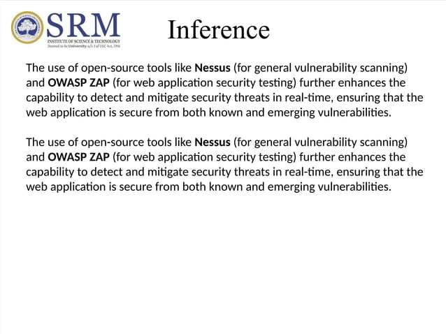 Vulnerability Scanner On Web Application Pptx