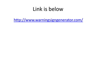 Web warning sign generator | PPTX